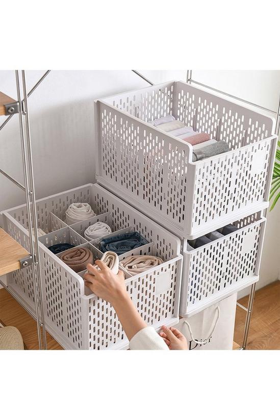 Storage 8 Compartments Stackable Clothes Storage Basket Wardrobe